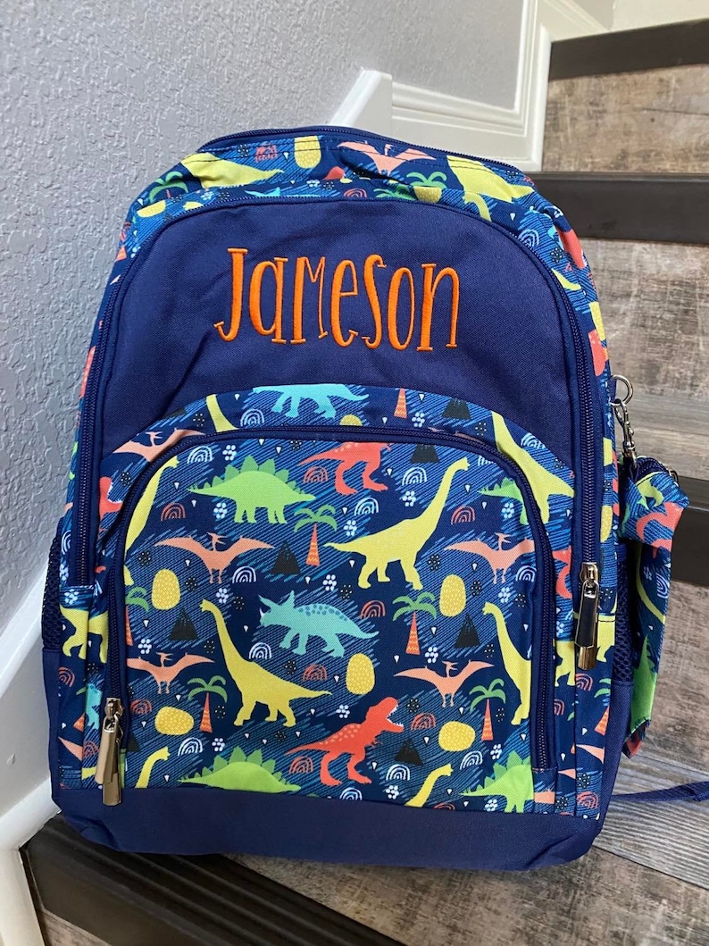 Personalized Dino Backpack Lunchbox Set Boys Monogram - Etsy