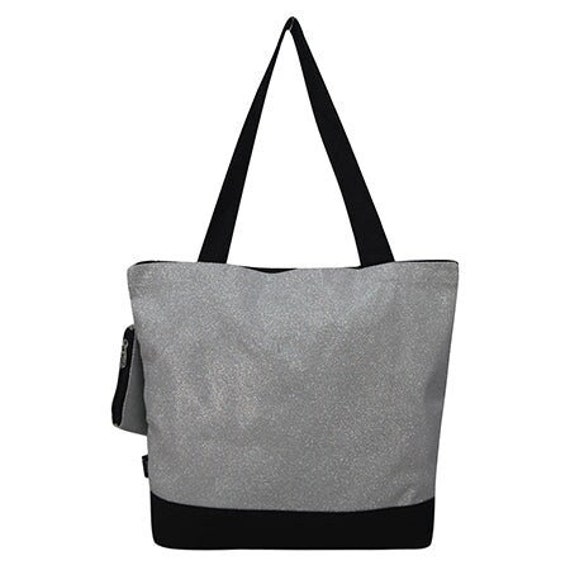 Silver Glitter Tote Bag Silver Glitter Tote Shoulder Bag - Etsy