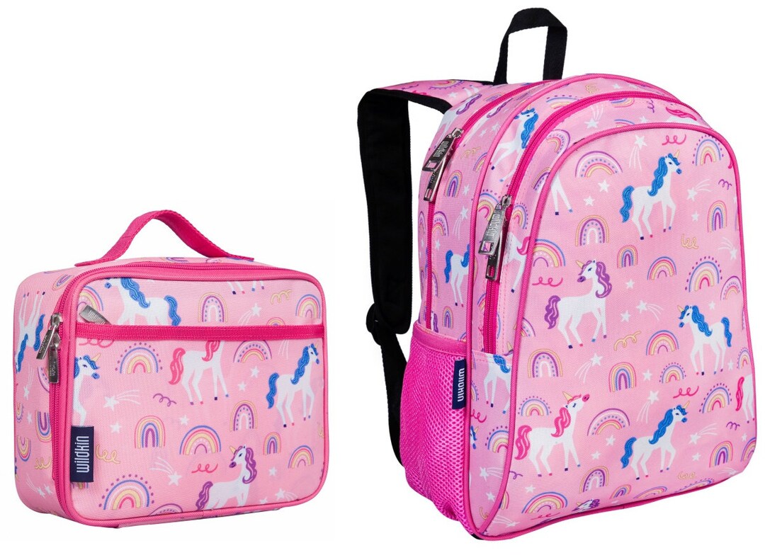 Wildkin 15 Inch Rainbow Unicorn Backpack and Lunchbox Set - Etsy