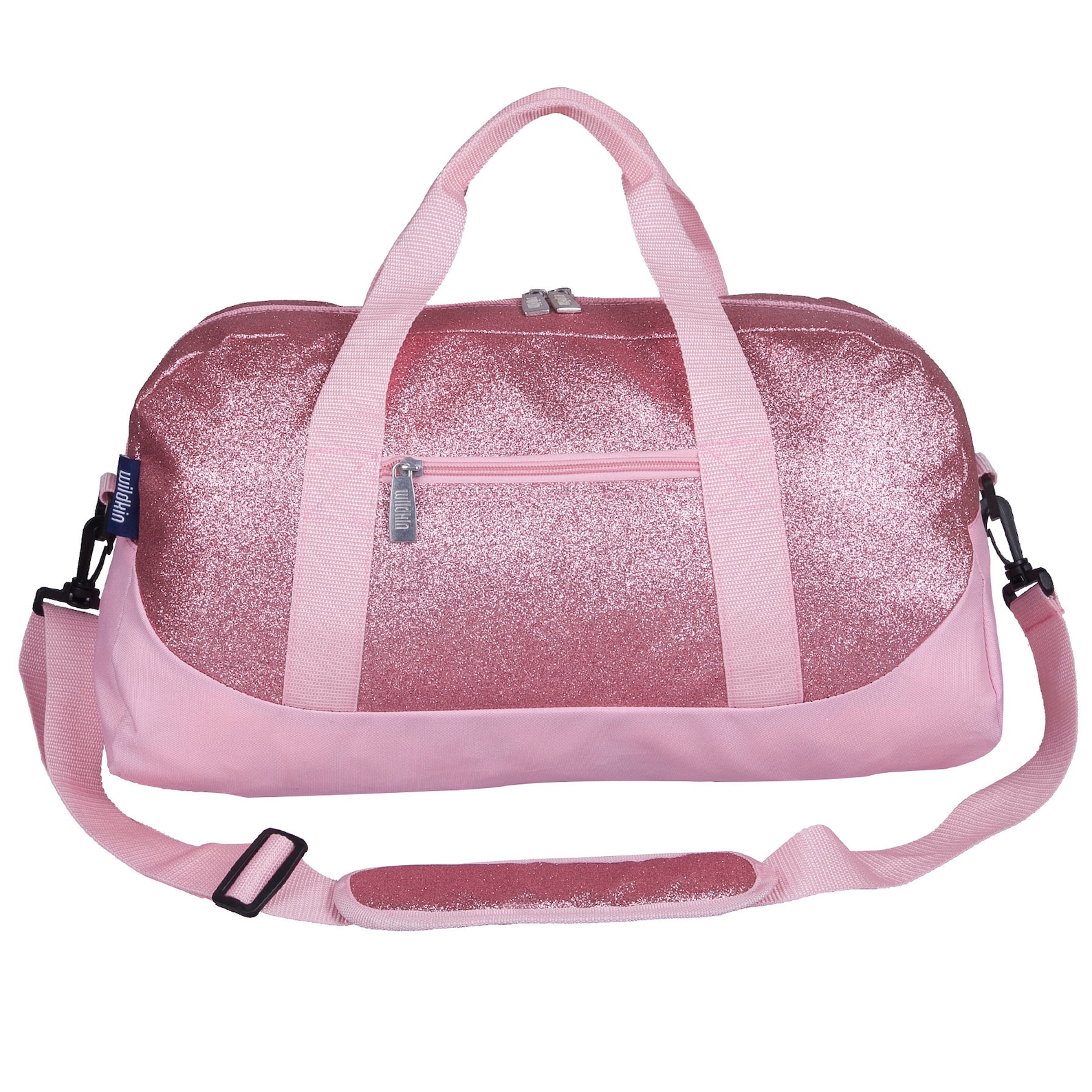 Wildkin Pink Glitter Overnighter Duffel Bag, Personalized Pink Glitter ...
