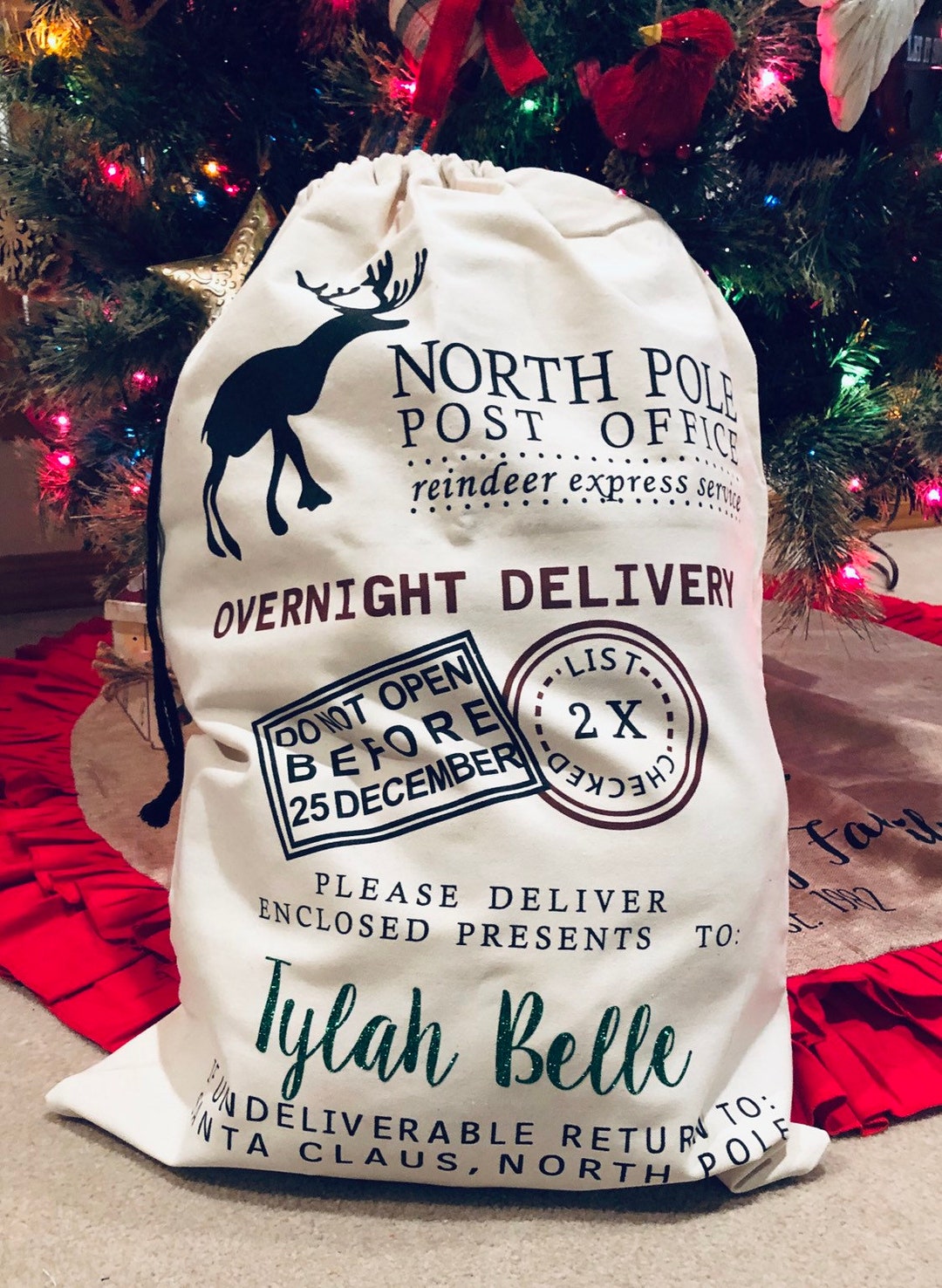 Personalized Santa Sack, Canvas Santa Sack, Santa Sack, Personalized ...