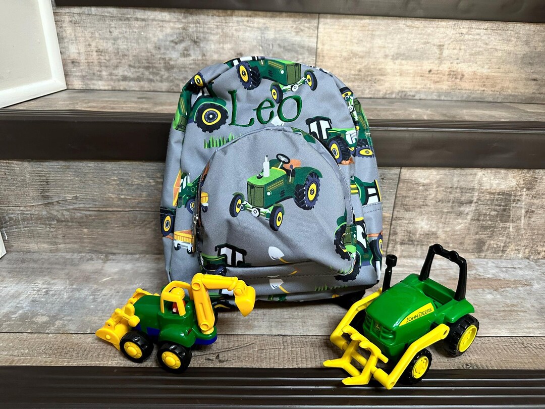 Small Tractor Backpack, Monogram Backpack, Personalized Backpack ...