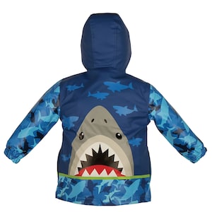 Boys Shark Raincoat Set, Kids Rainjacket, Personalized Rain Jacket ...