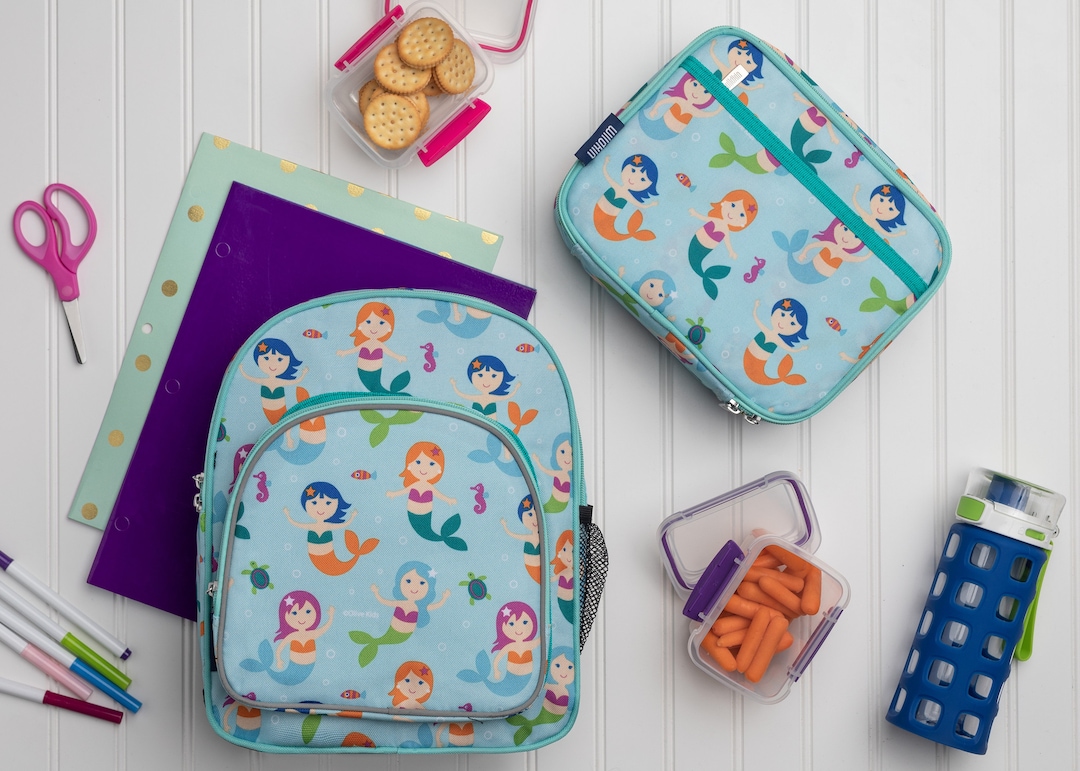 Wildkin 12 Inch Mermaid Backpack Lunchbox Set, Monogram Backpack ...
