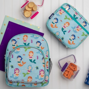 Wildkin 12 Inch Mermaid Backpack Lunchbox Set, Monogram Backpack ...