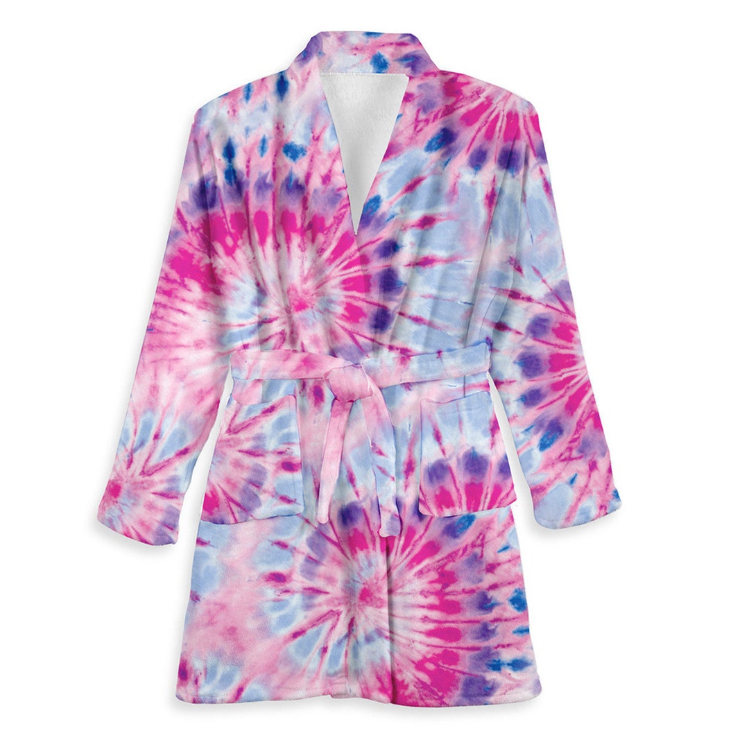Personalized Kids Razzy Fuzzy Tie Dye Robe, Girls Fuzzy Tie Dye Robe ...