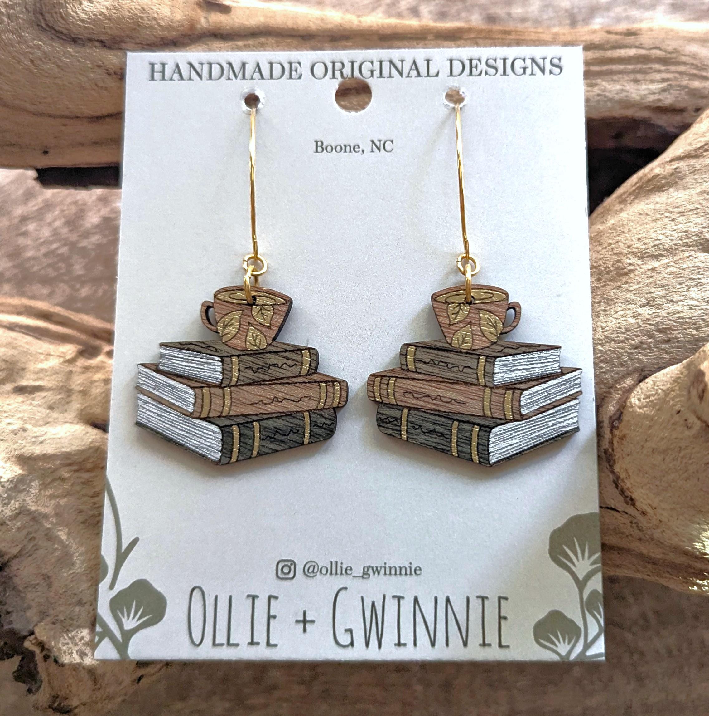 Book Earrings - Etsy