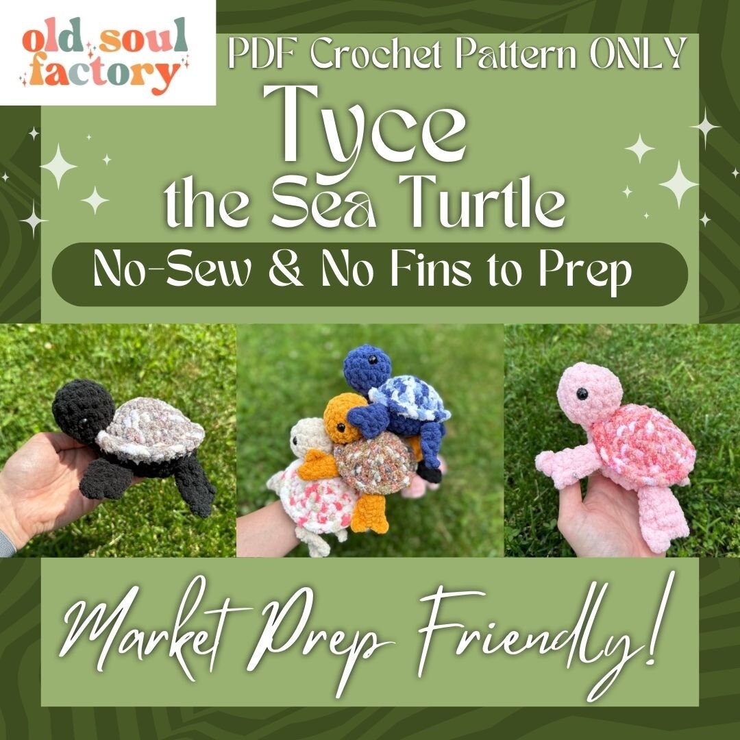 PDF PATTERN ONLY - Tyce the Sea Turtle - Crochet Pattern - Etsy