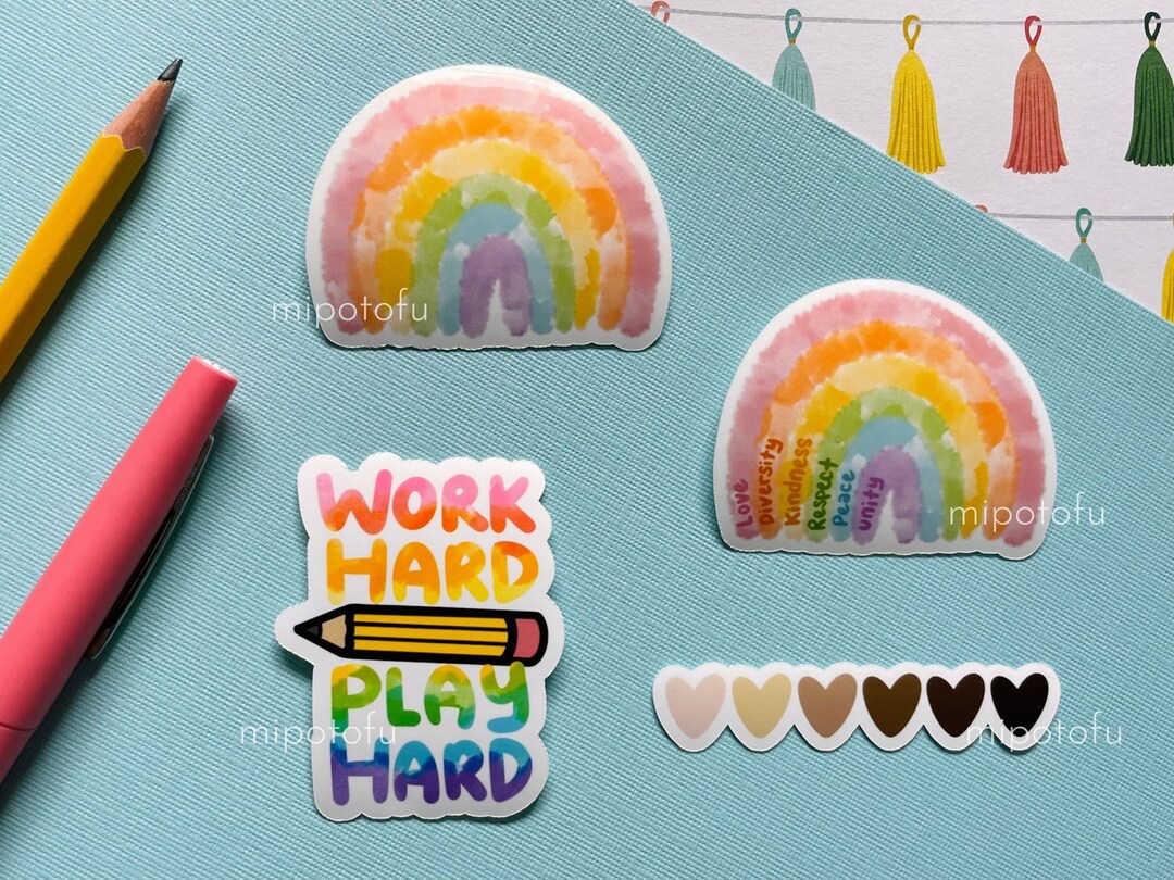 All Are Welcome Inclusivity Die Cut Sticker Rainbow Love - Etsy