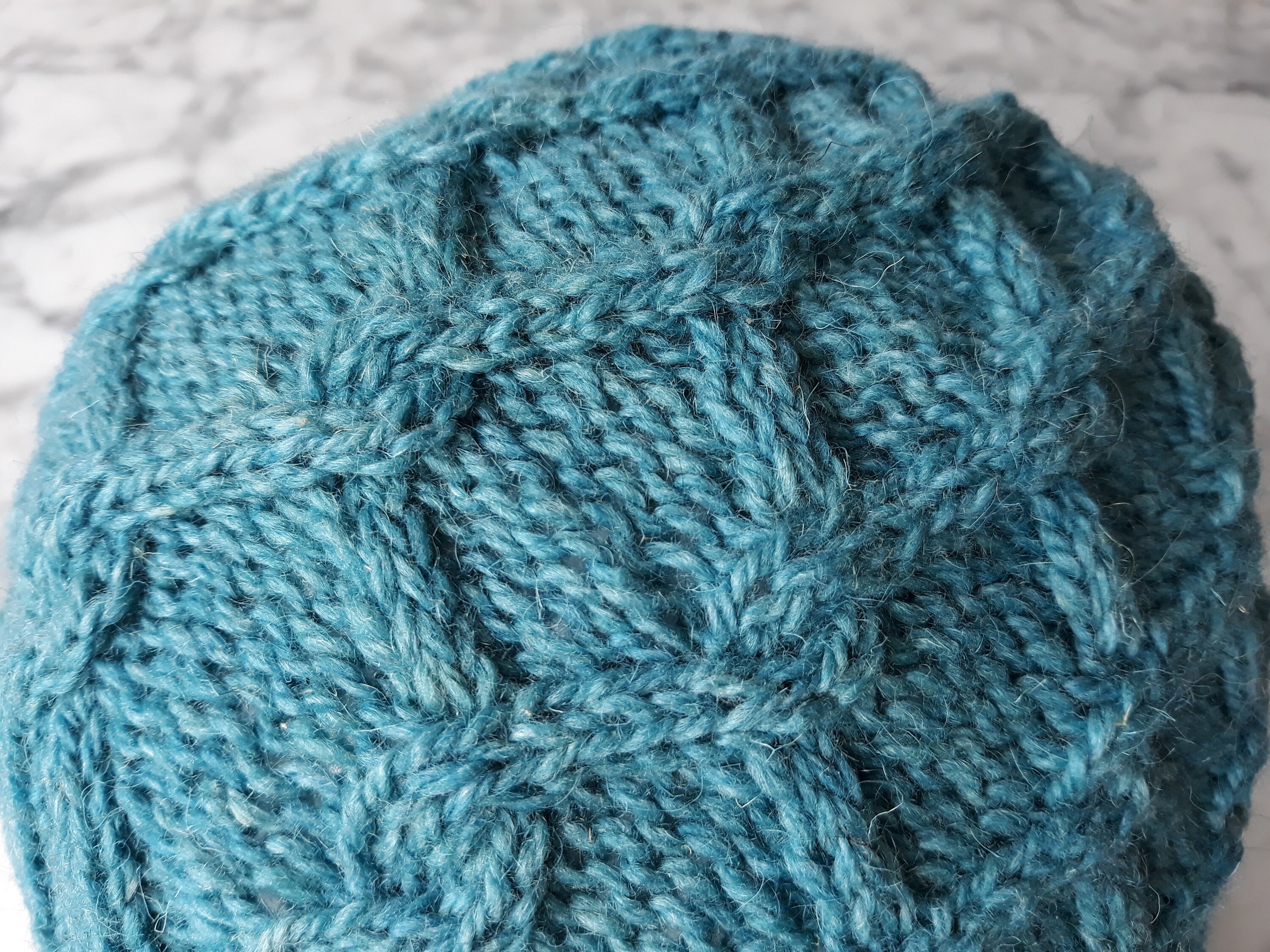 Turquoise hat: handknit beanie in handspun Irish wool. Original design ...
