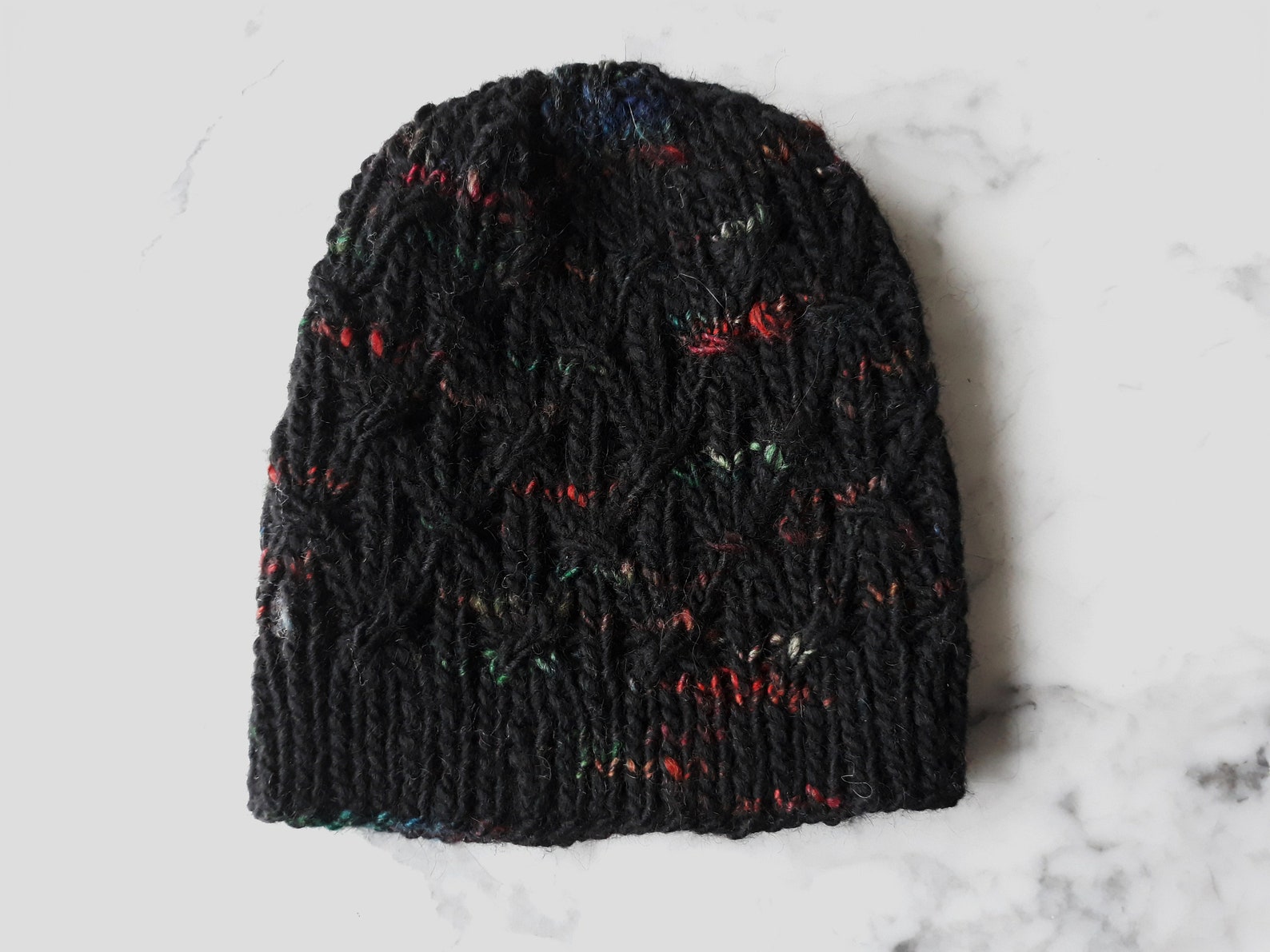 Chunky knit beanie: handknit beanies in tweed yarn. Beanie for | Etsy