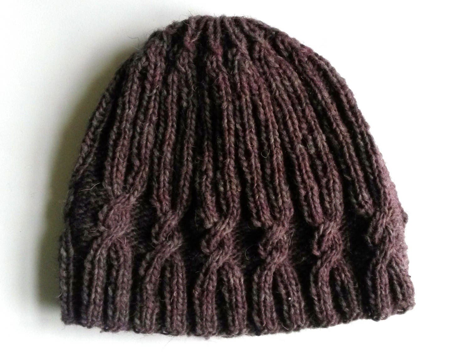 Knit beanie: original design with spiral cable. Quality handspun Irish ...