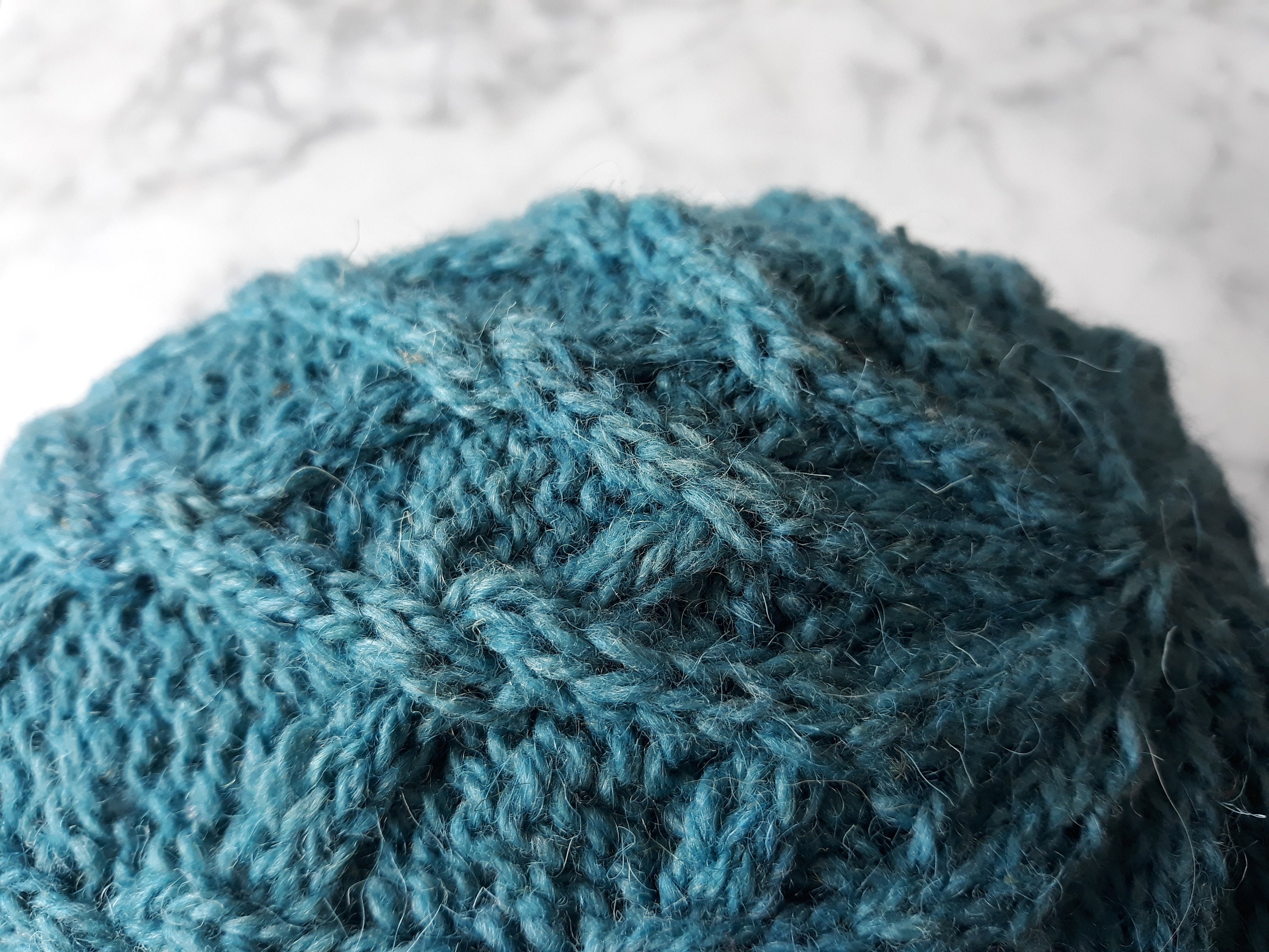 Turquoise hat: handknit beanie in handspun Irish wool. Original design ...