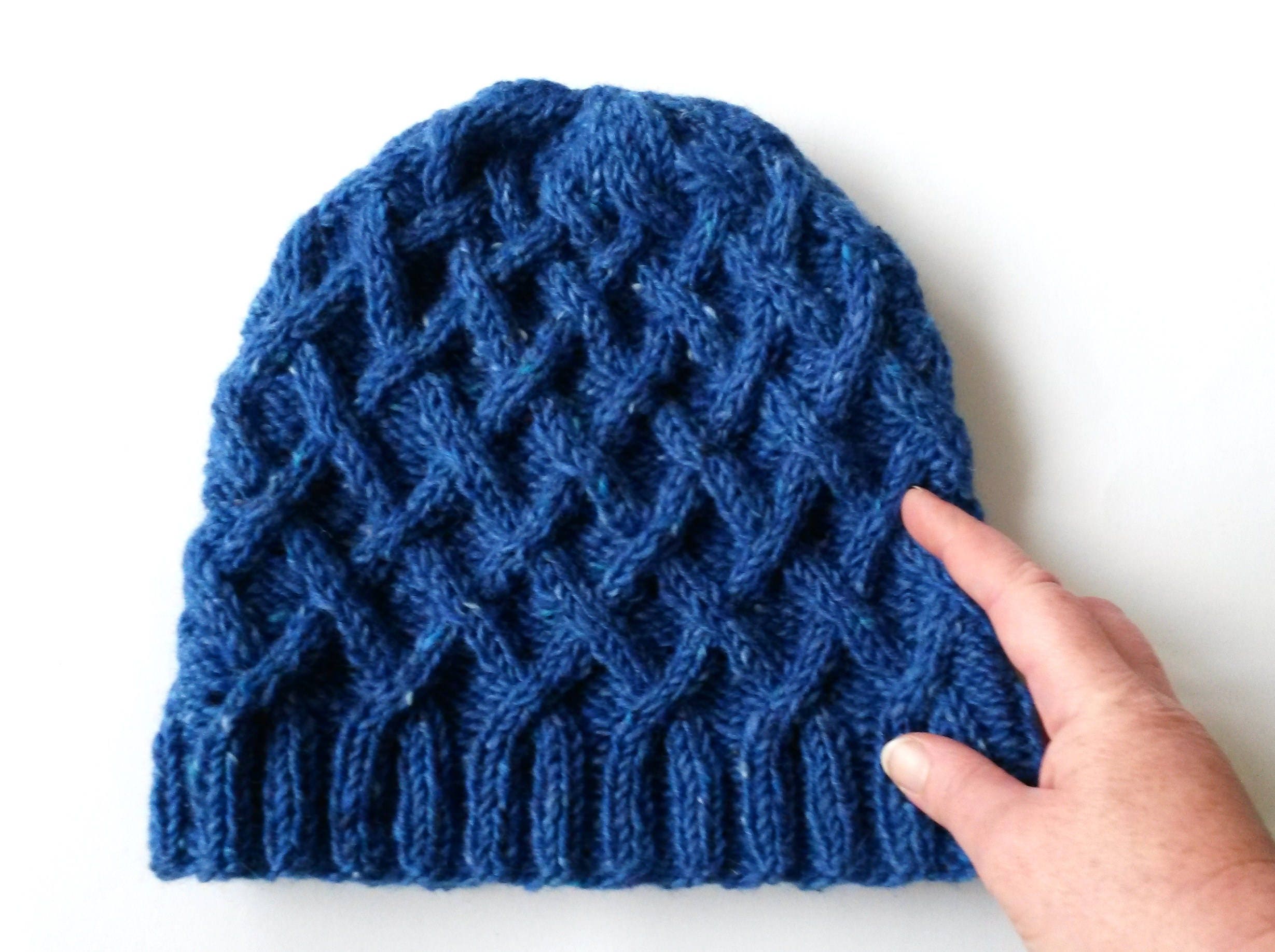 Aran knit beanie: handknit hat in Aran tweed wool. Made in Ireland ...
