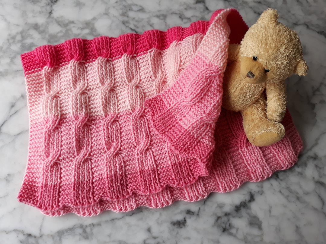 Baby Blanket Knitting Pattern: Instant Download PDF. Easy Aran Blanket ...