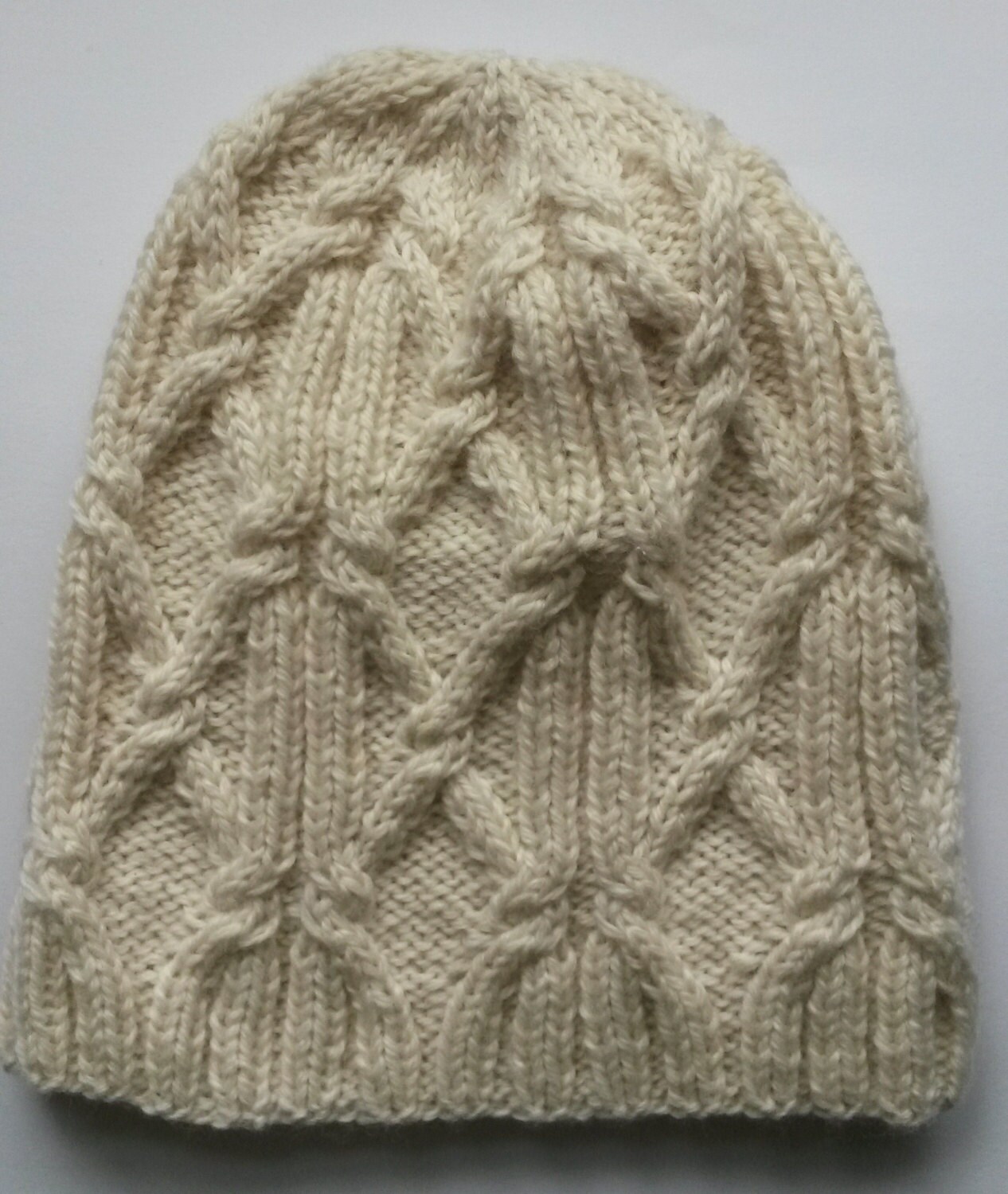 Man's Aran Beanie: handknit Aran hat in 100% wool. Original design ...