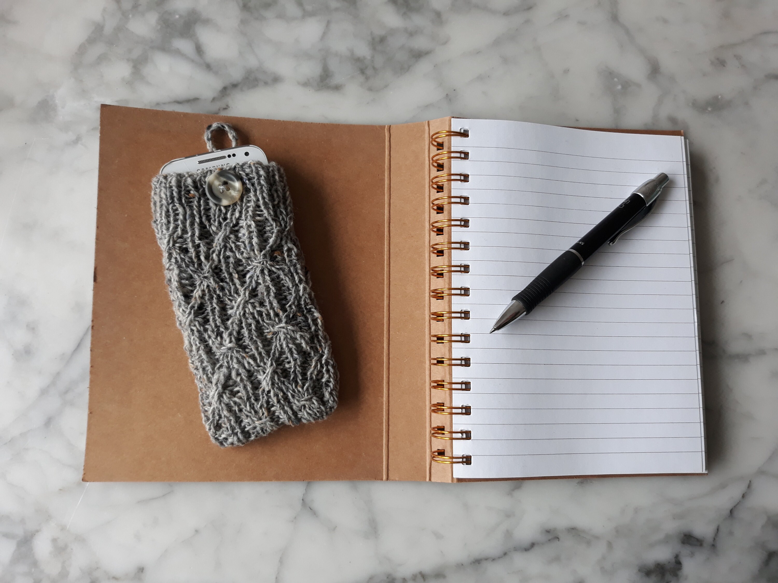 Knit phone cozy: cell phone cover in Irish tweed wool. Original design ...