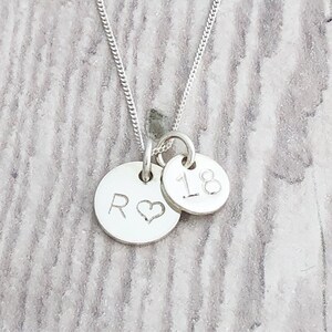 18th Birthday Necklace, Sterling Silver Initial Necklace - Etsy
