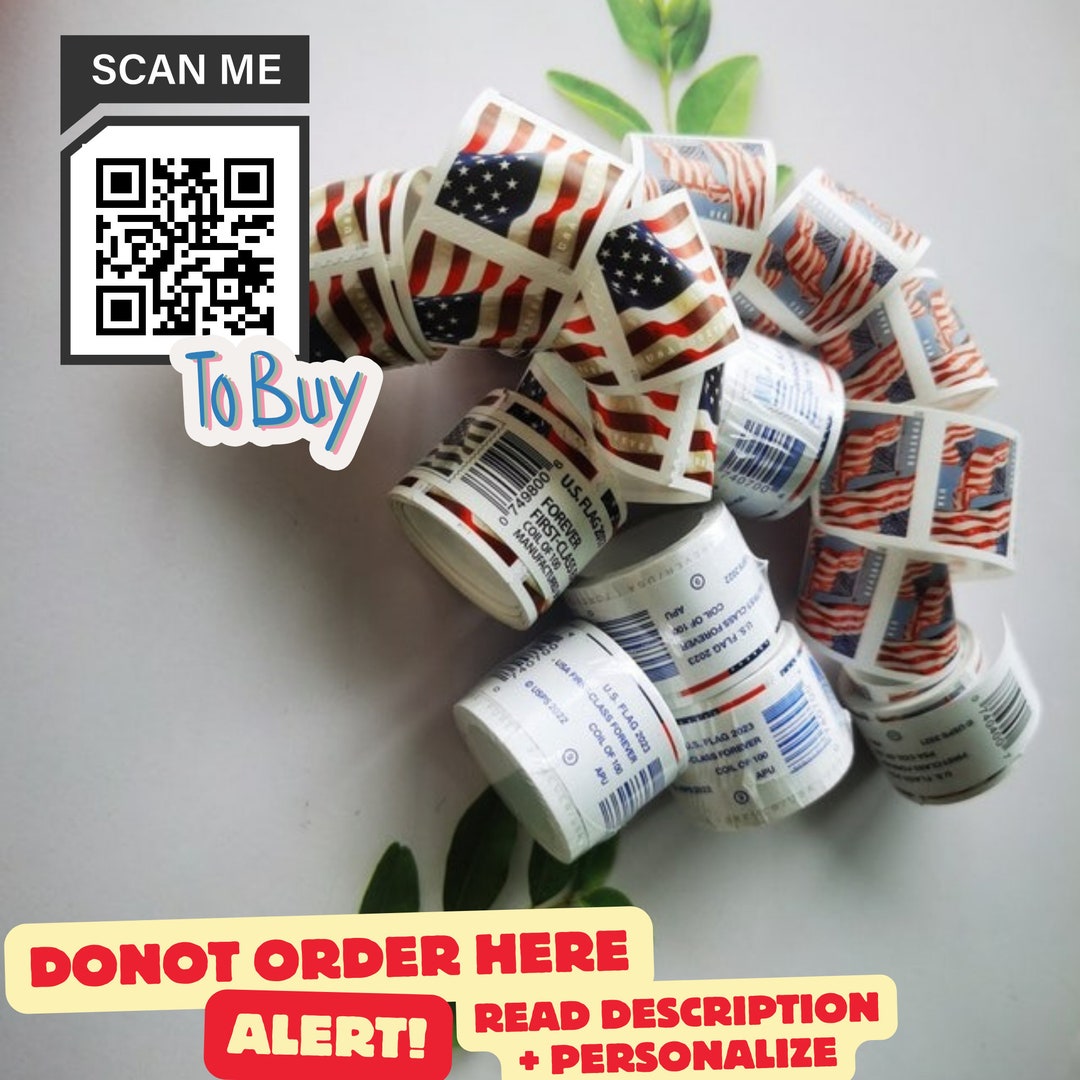 100 New US Flags Stamps Unused for Collections, Invitations, Weddings ...