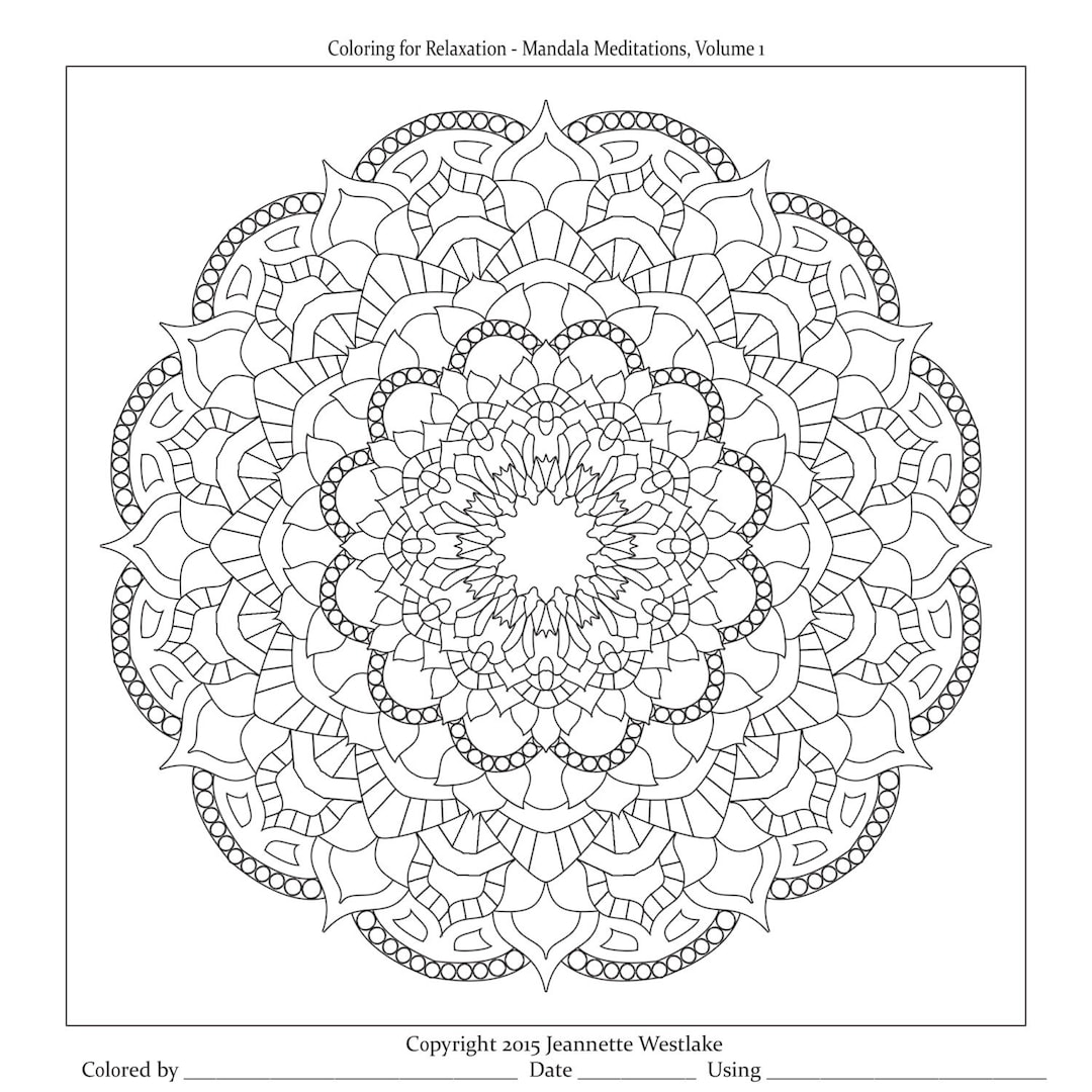 Mandala Meditations Coloring Pages - Wisdom Collection - Etsy