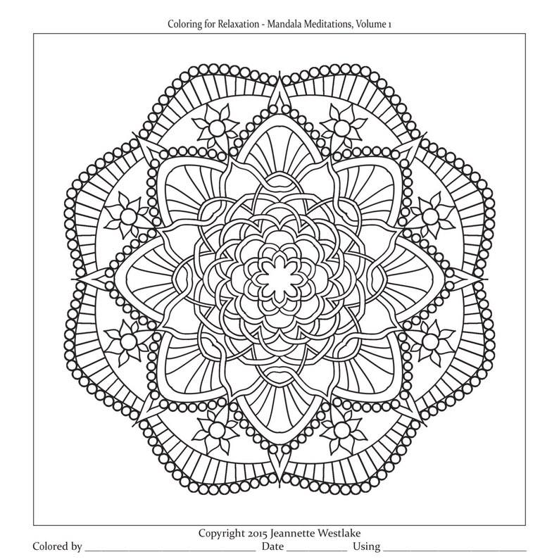 Mandala Meditations Lotus Heart Collection Coloring Pages - Etsy Mandala Meditations Lotus Heart Collection Coloring Pages - Etsy