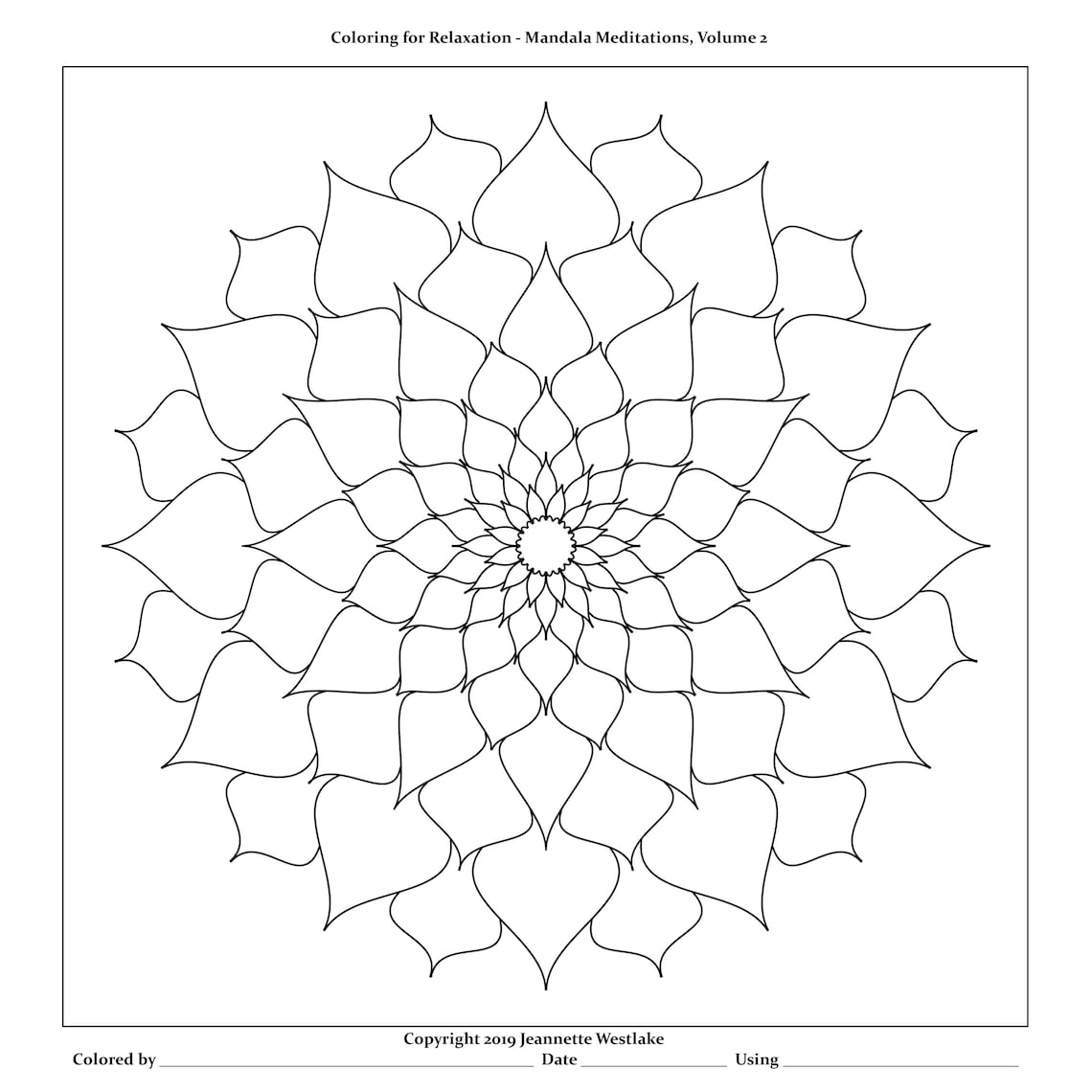 Easy Mandala Coloring Pages #2 - 5 Printable Pdfs - Etsy