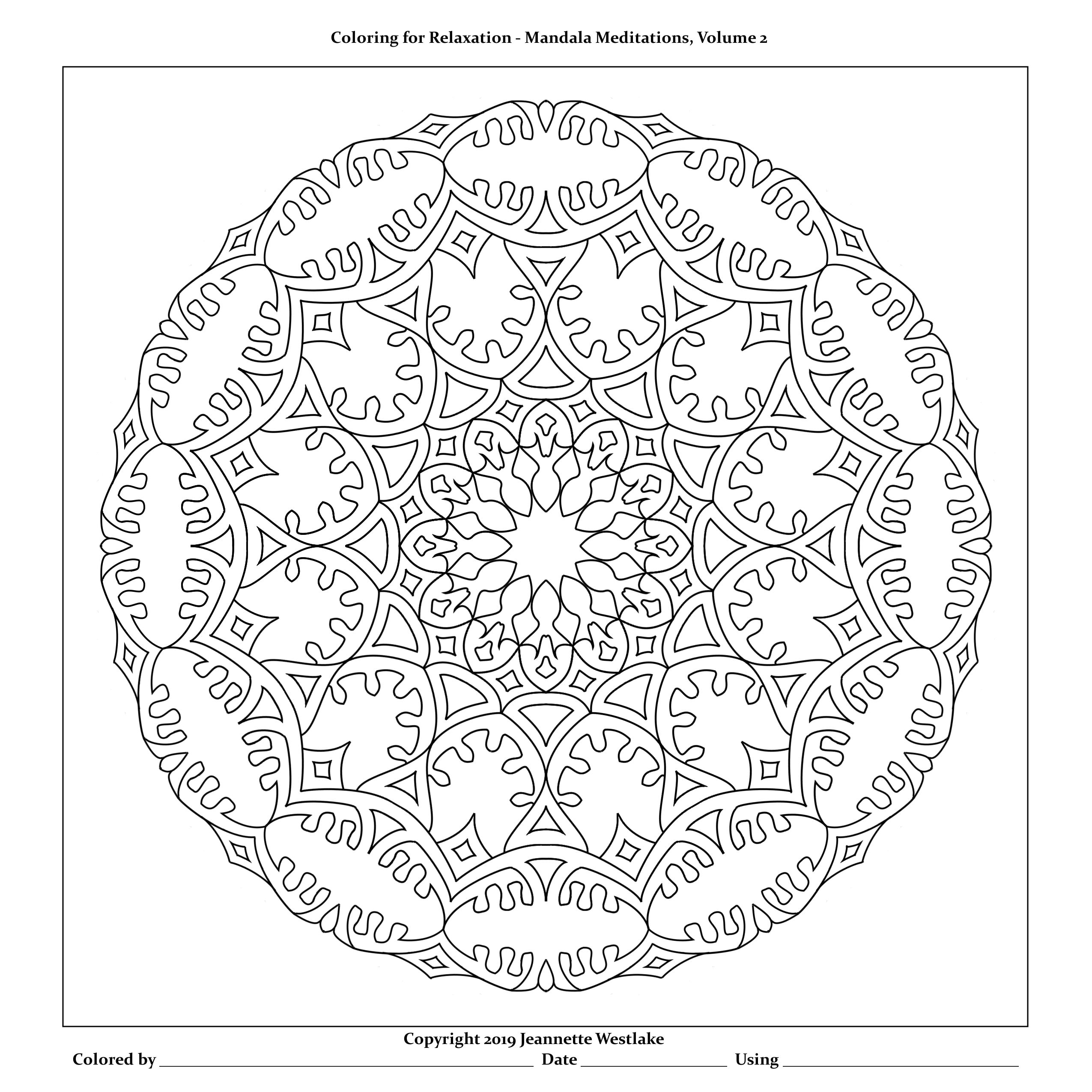 Easy Mandala Coloring Pages #2 - 5 Printable Pdfs - Etsy