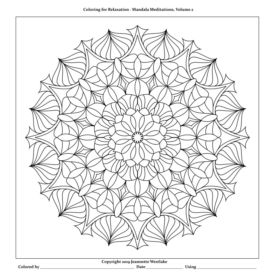 Easy Mandala Coloring Pages #2 - 5 Printable Pdfs - Etsy
