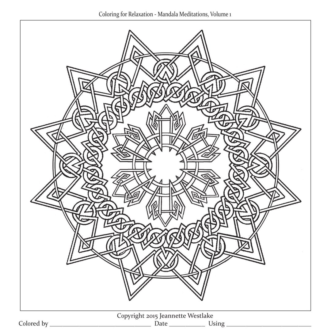 Mandala Meditations Interlaced Knotwork Coloring Pages - Etsy