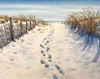 Winter Beach Scene - Etsy