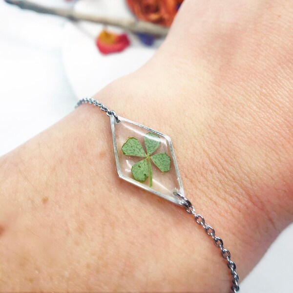 Real Silver Clover Leaf Bracelet - Etsy