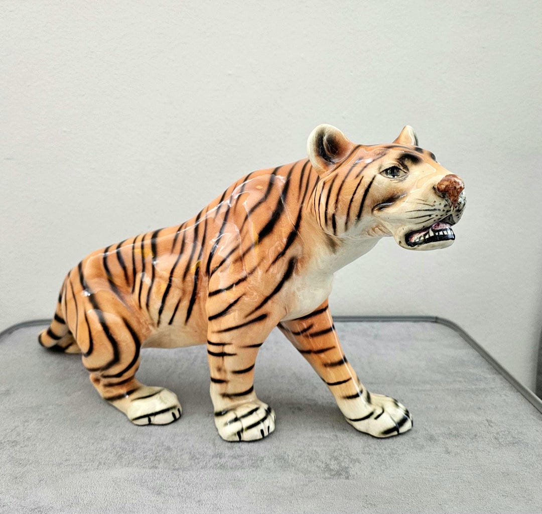 Art Deco Porcelain Tiger by Royal Dux Czechoslovakia 1925 - Etsy
