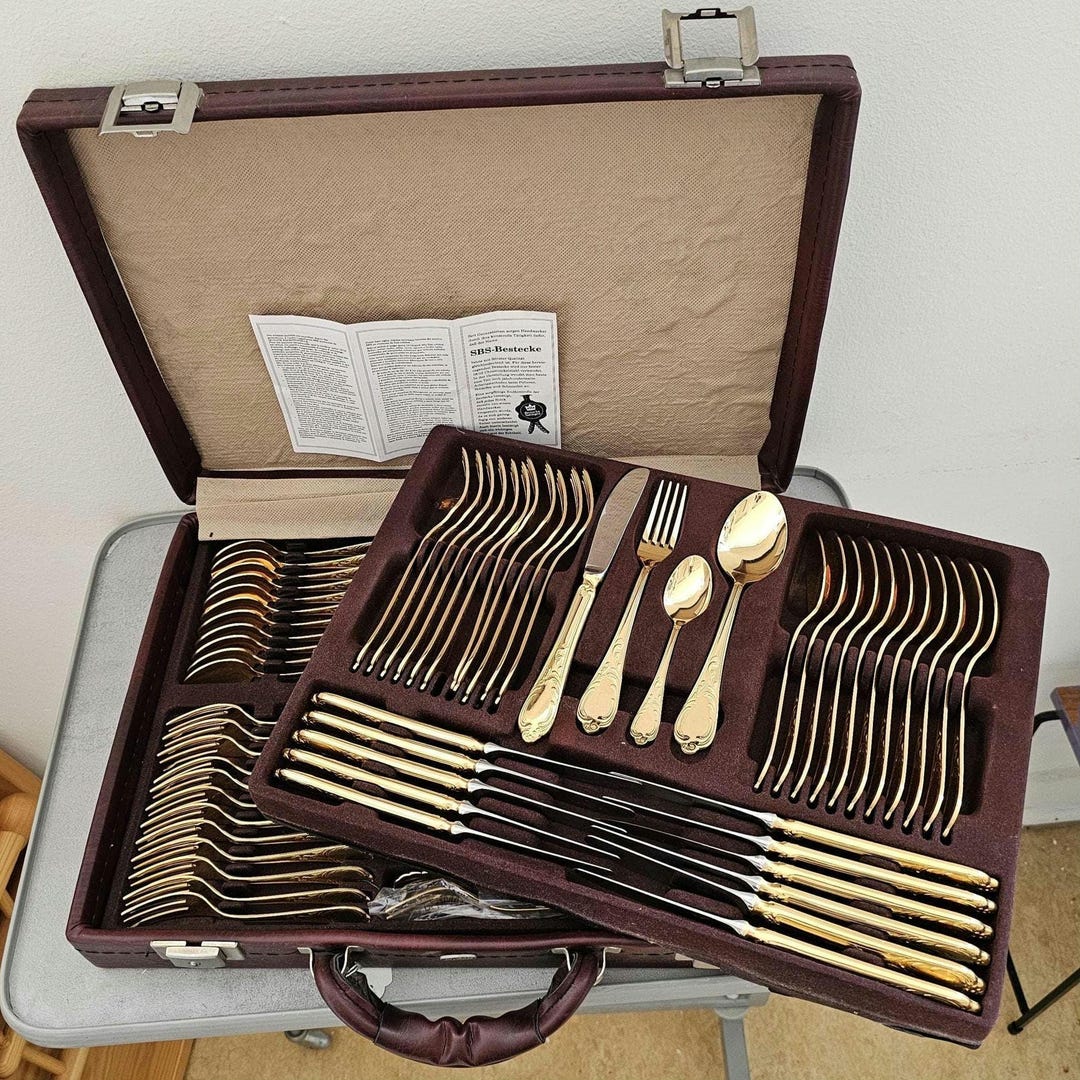 SBS Solingen Cutlery Set 12 Person 70 Pieces Cutlery Case Fully 23/24 ...