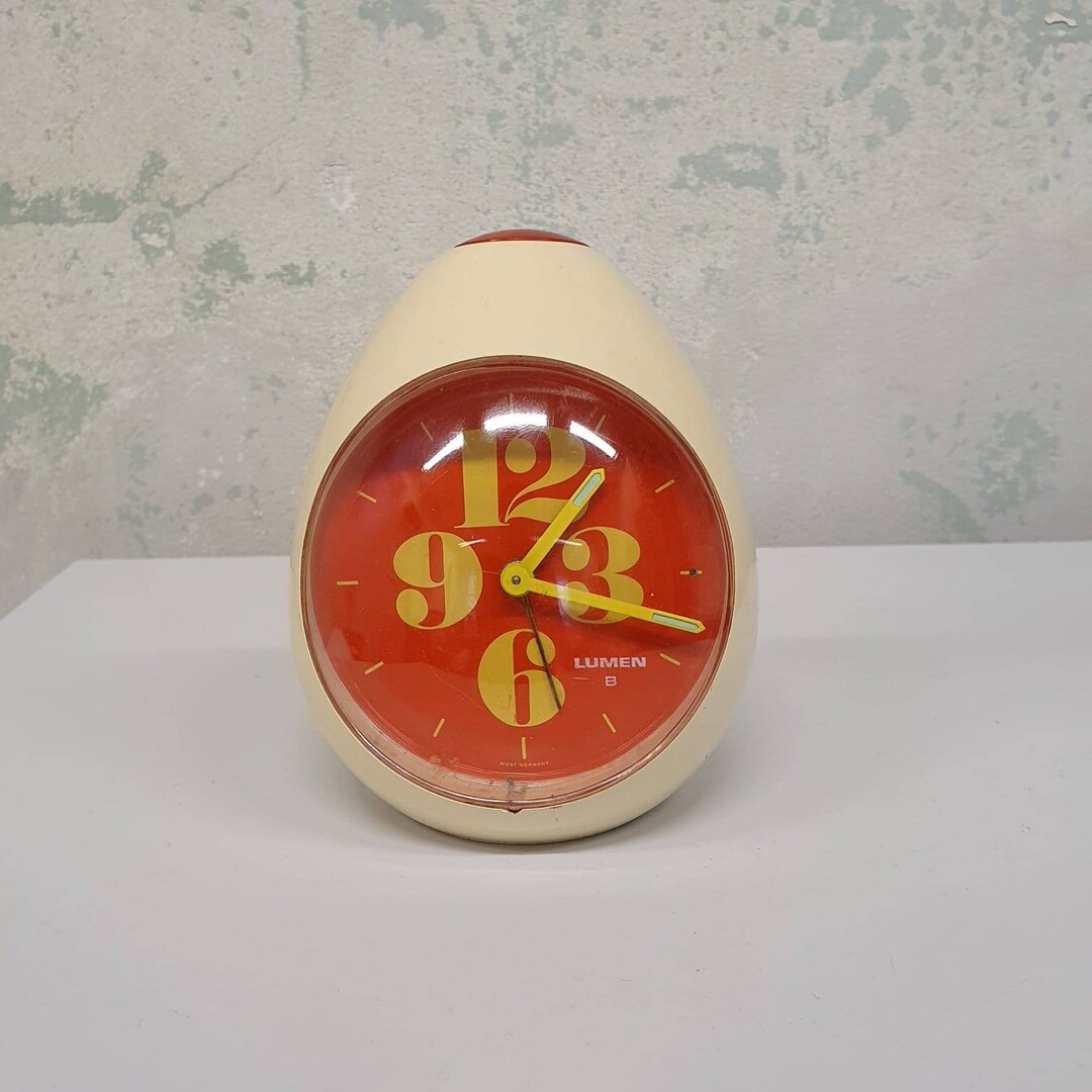 70s Space Age Clock by LUMEN Germany / Mechanical Table Clock / Vintage ...