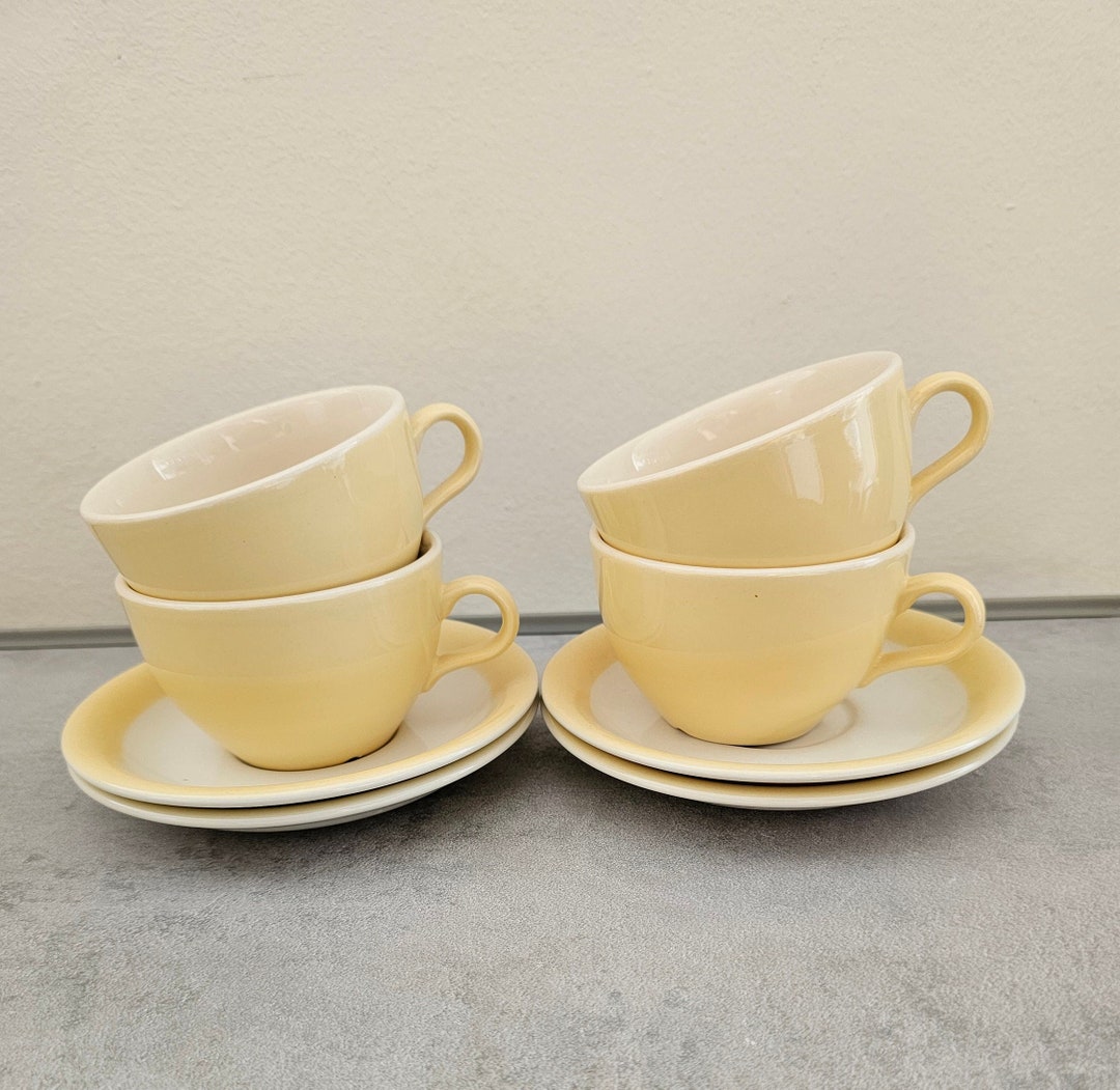 Vintage TAMS England Yellow Cup and Socker / Ceramic Tea Cups / Set of ...
