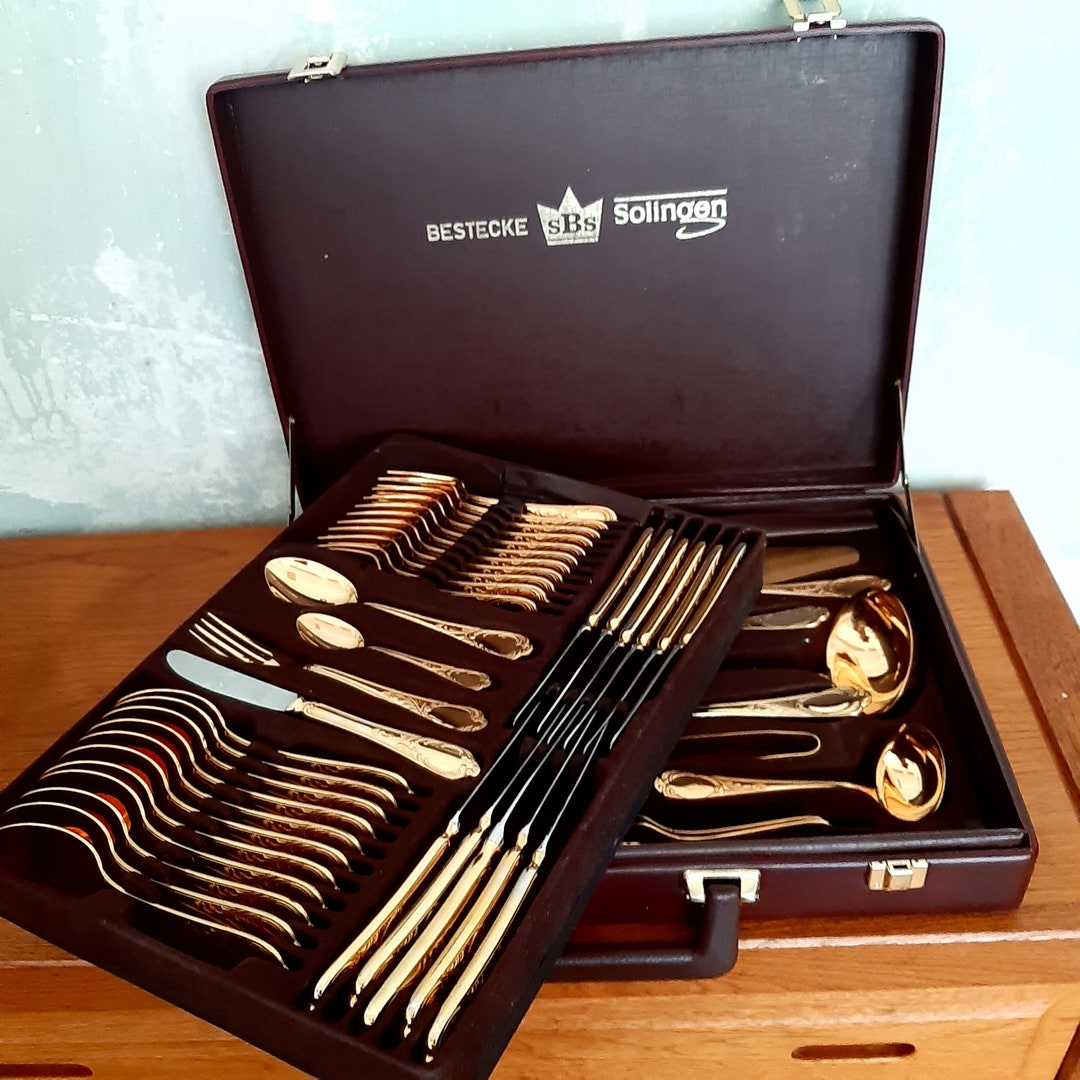 SBS Solingen Cutlery Set 12 Person 70 Pieces Cutlery Case Fully 23/24 ...