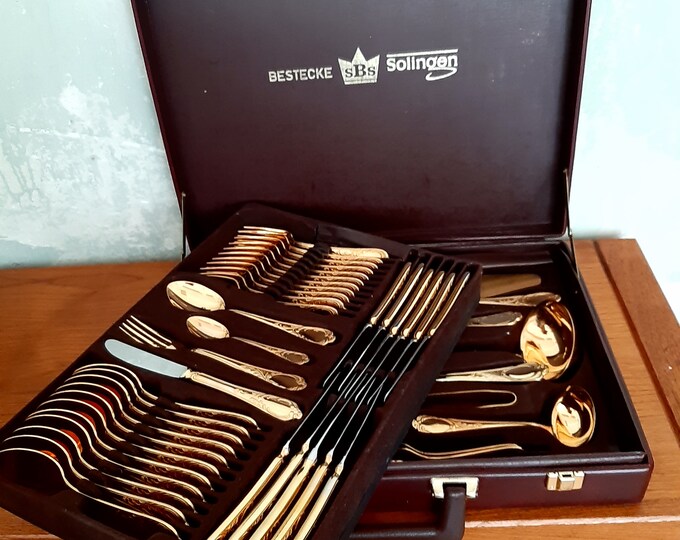 SBS Solingen Cutlery Set 12 Person 70 Pieces Cutlery Case Fully 23/24 ...