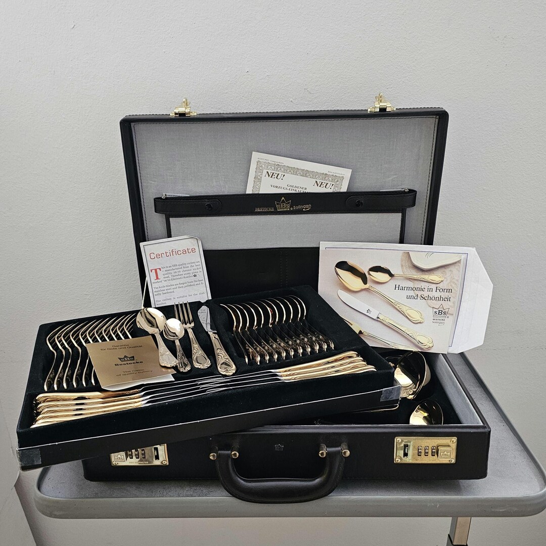 SBS Solingen Cutlery Set 12 Person 70 Pieces Cutlery Case Fully 23/24 ...