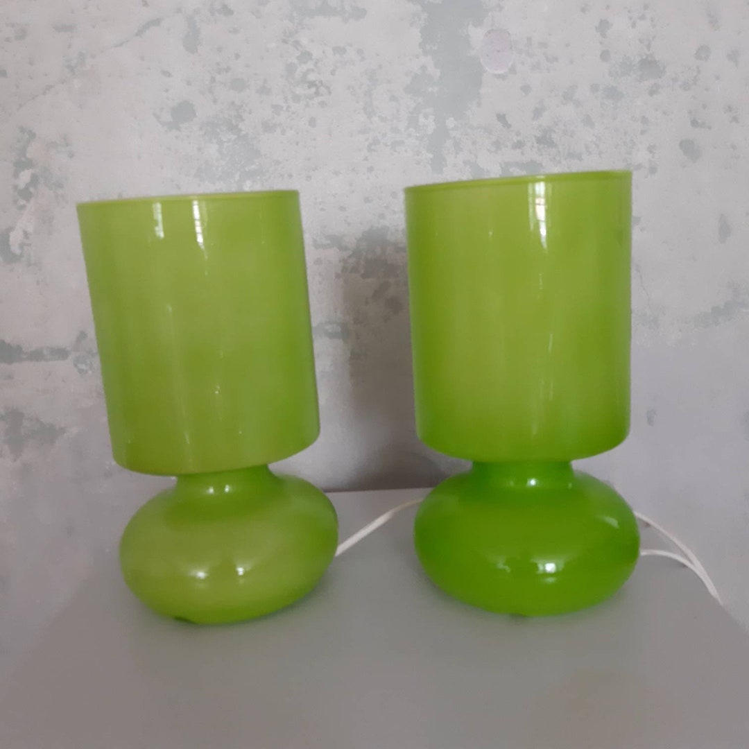 Vintage Ikea Lighting / 1990s Blown Glass Lykta Table Bedside Lamp ...