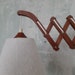 Vintage 70s Teak Scissor Wall Lamp / Harmonica Swing Arm Wooden Pug in ...