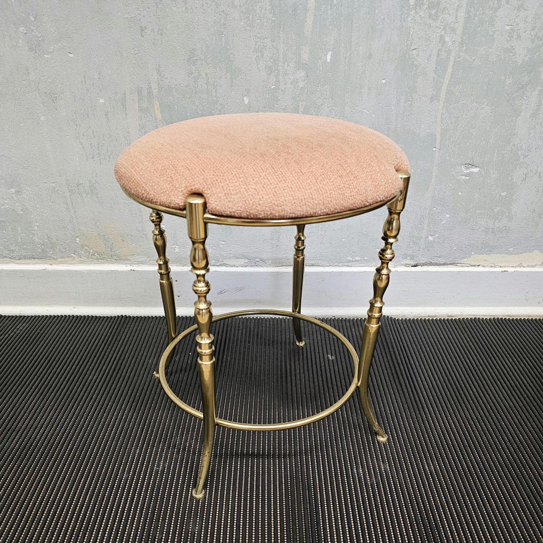 Italian Vintage Brass Vanity Stool / Hollywood Regency Style - Etsy