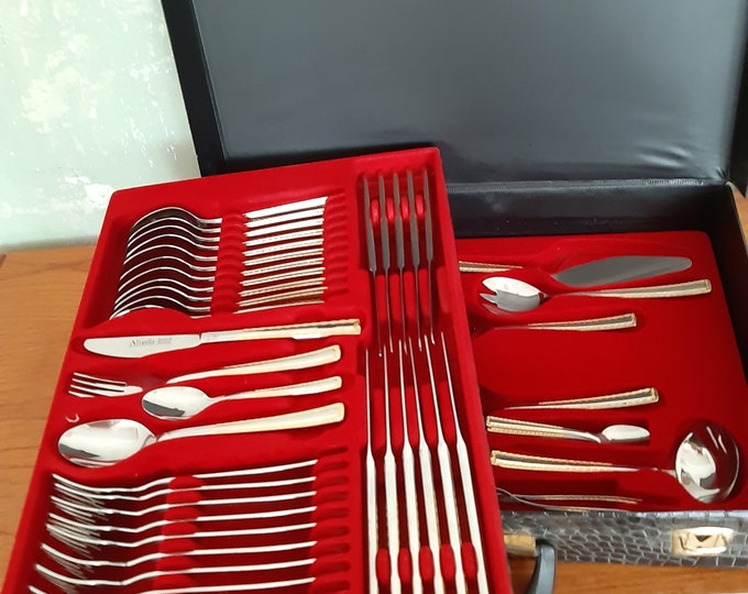 NIVELLA Solingen Cutlery Set 12 Person 80 Pieces Cutlery Case Set 18/10 ...