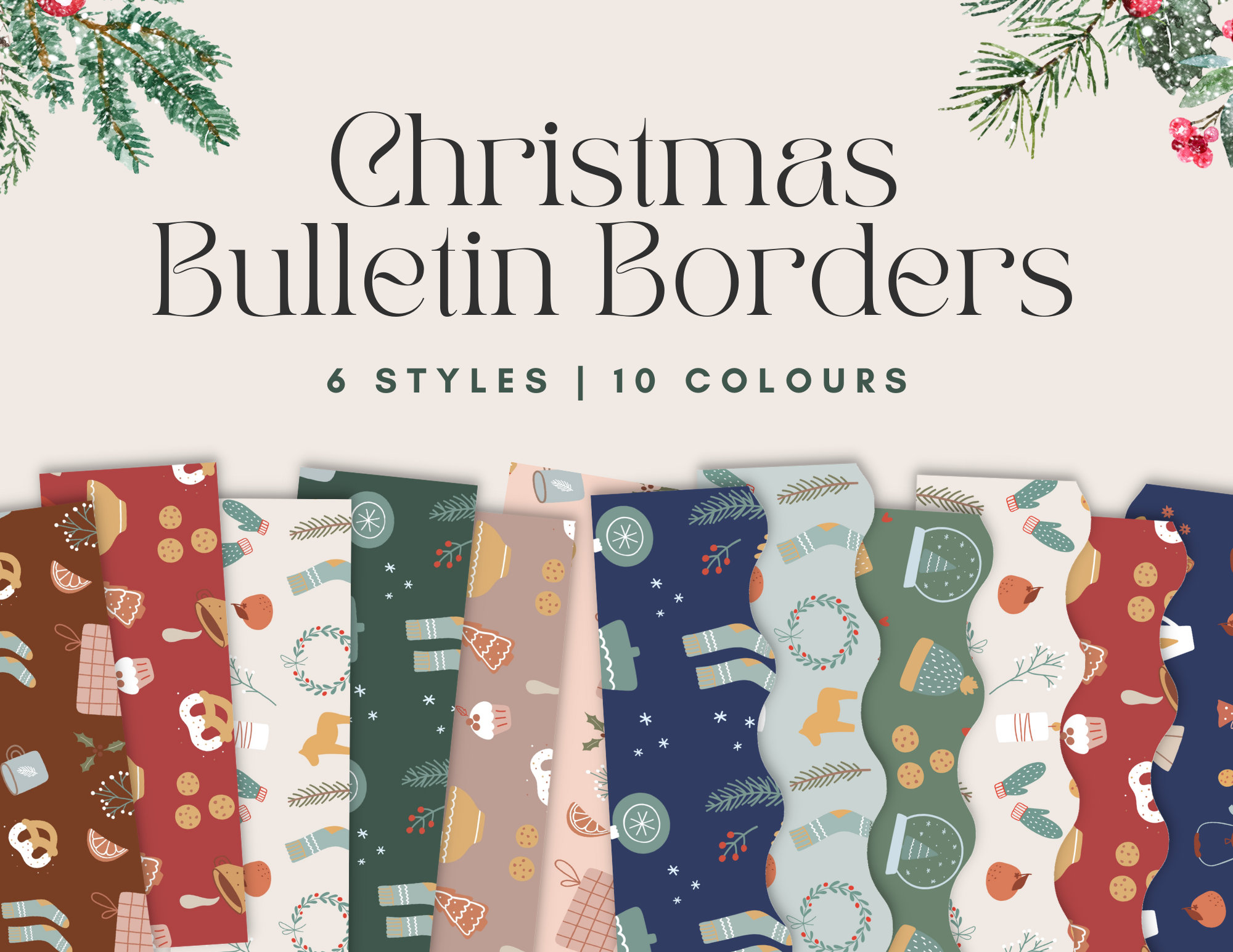 120 Printable Christmas Classroom Bulletin Board Borders - Etsy