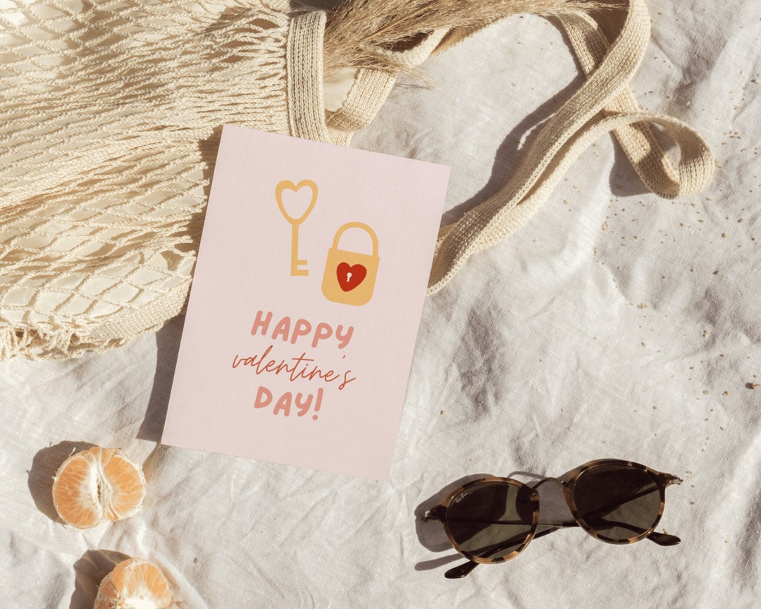 Happy Valentine's Day Lock & Key | Sweet and Simple Valentine's Card ...