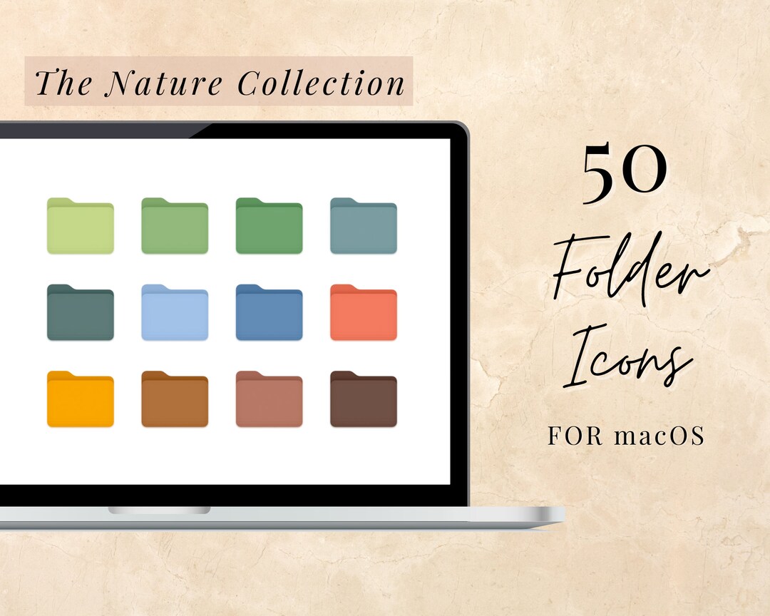 50 Nature Desktop Folder Icons | Instant Download | Mac OS | Laptop ...