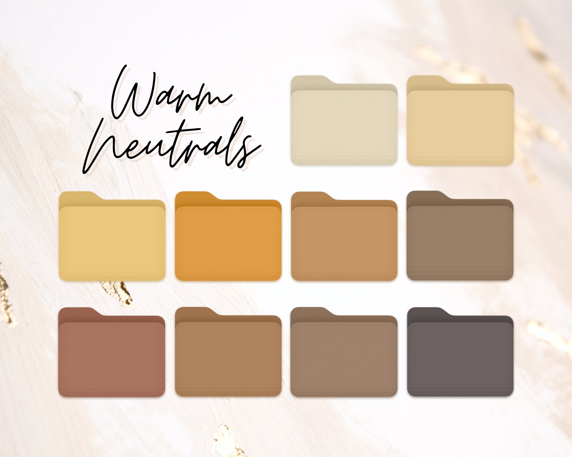 20 Neutral Desktop Folder Icons | Instant Download | Mac OS | Laptop ...