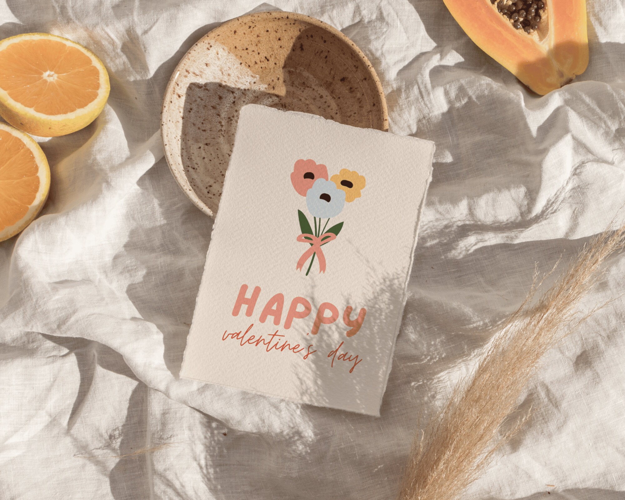 Happy Valentine's Day Bouquet Sweet and Simple Valentine's Card Digital ...