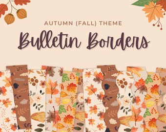 Autumn Leaves Bulletin Board Border 6 Printable Designs - Etsy