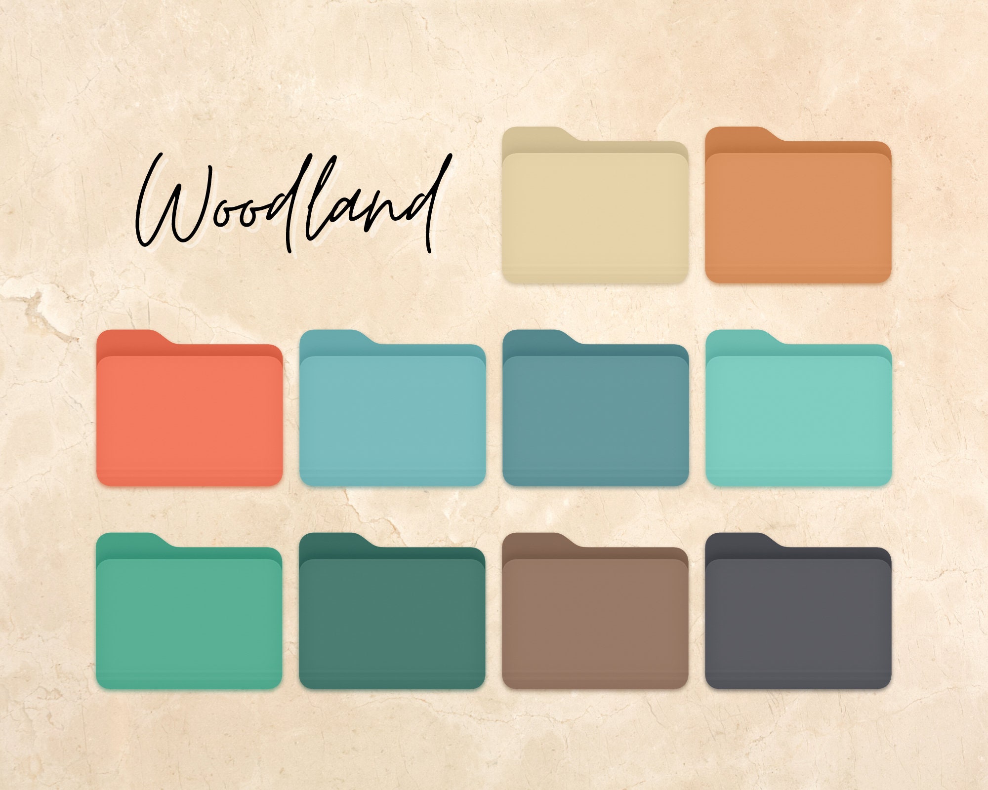 50 Nature Desktop Folder Icons | Instant Download | Mac OS | Laptop ...