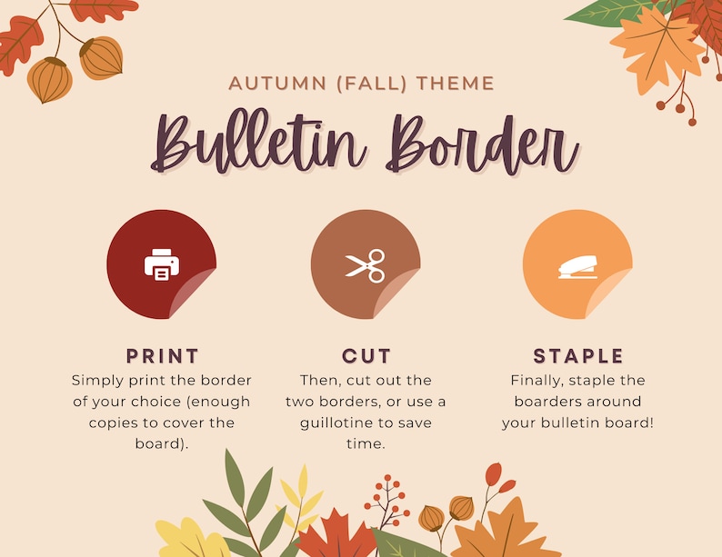 Printable Fall / Autumn Classroom Bulletin Board Borders - Etsy